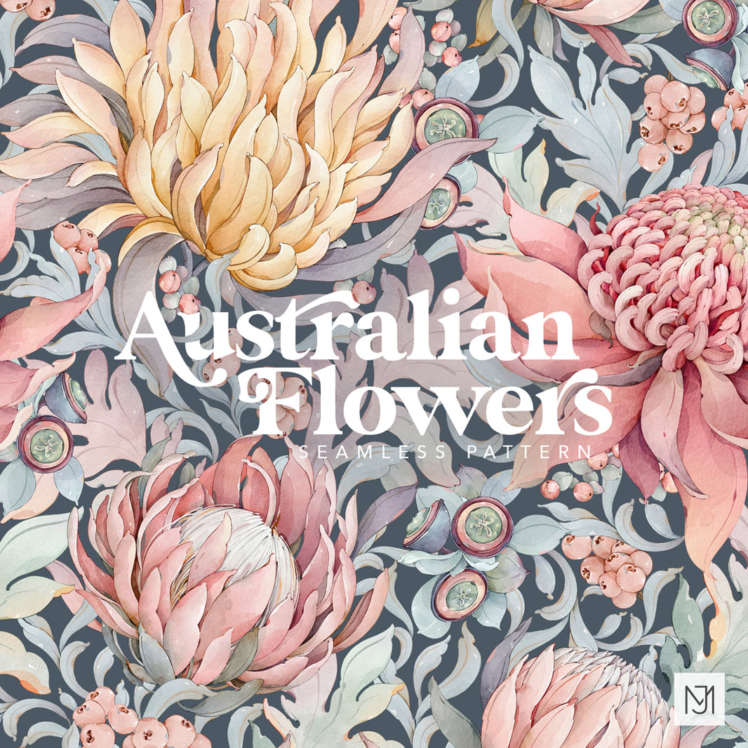 Australian Flowers Seamless Pattern - 106 – Media Jamshidi