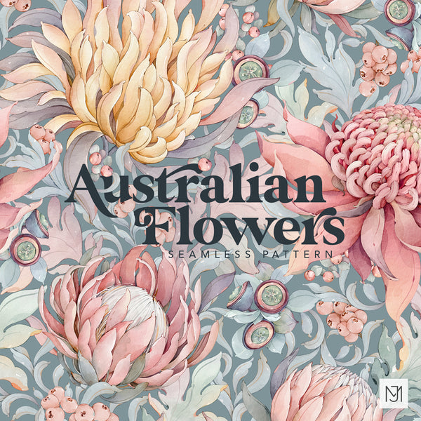 Australian Flowers Seamless Pattern - 106 – Media Jamshidi