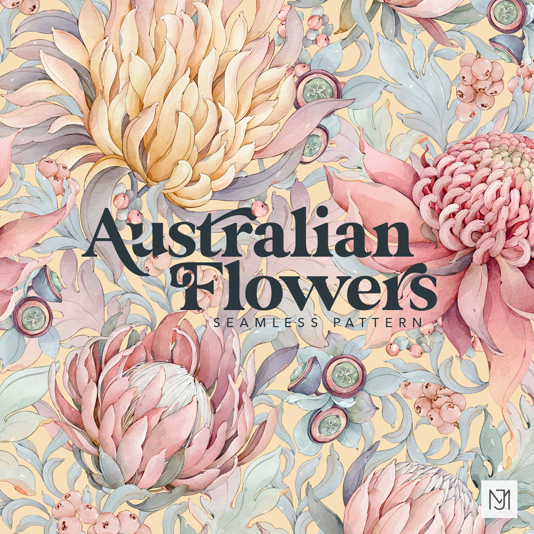 Australian Flowers Seamless Pattern - 106 – Media Jamshidi