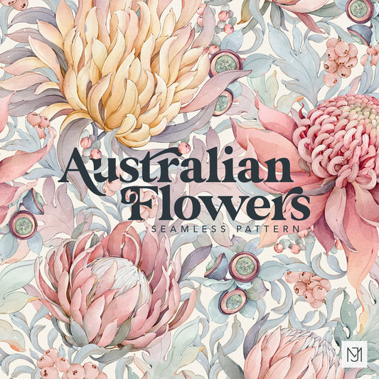Australian Flowers Seamless Pattern - 106 – Media Jamshidi