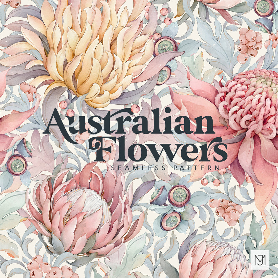 Australian Flowers Seamless Pattern - 106 – Media Jamshidi