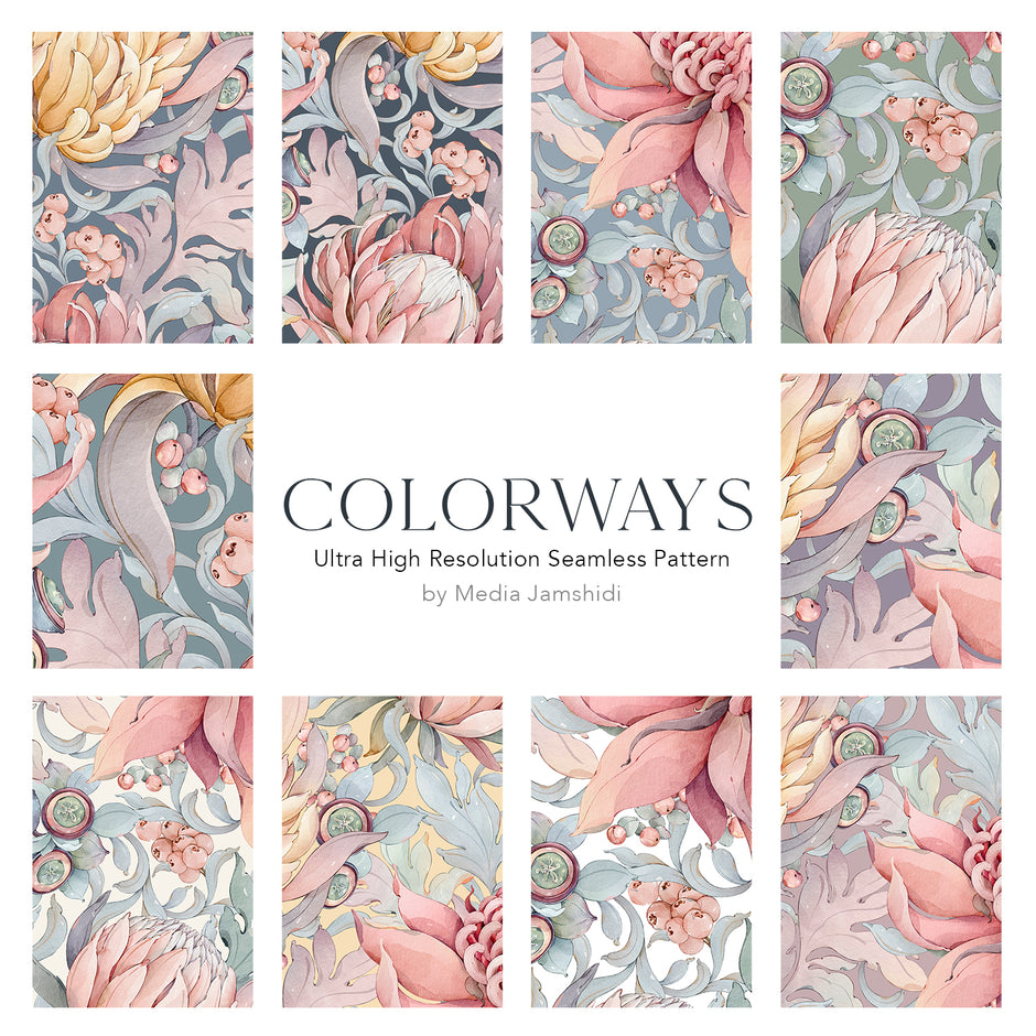 Australian Flowers Seamless Pattern - 106 – Media Jamshidi