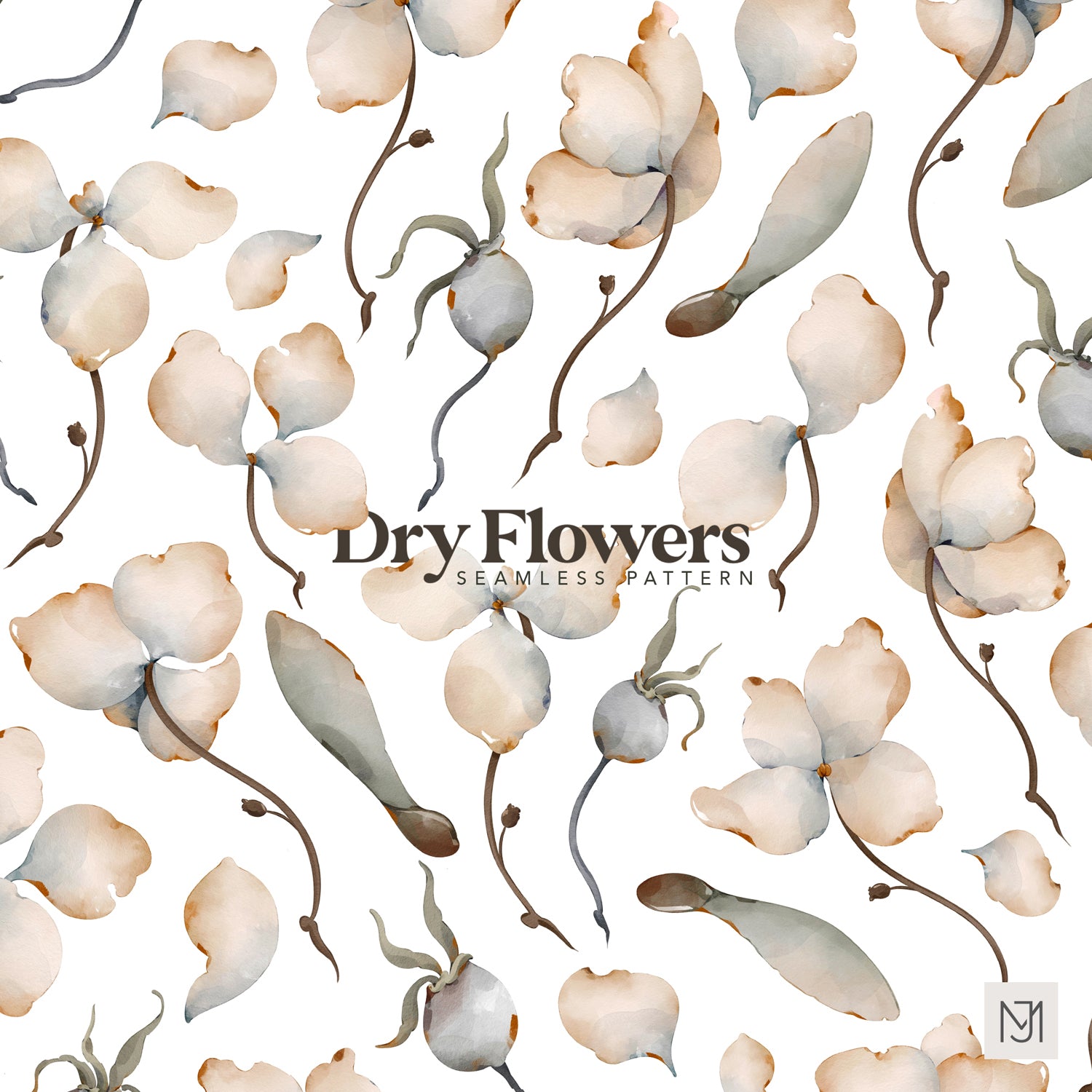 Dry Flowers Seamless Pattern - 081 – Media Jamshidi