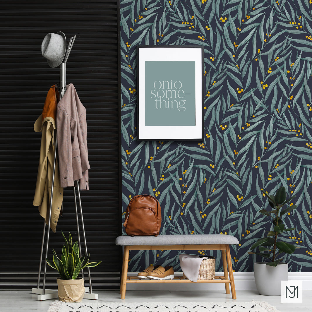 Golden Wattle Leaves Seamless Pattern - 061 – Media Jamshidi