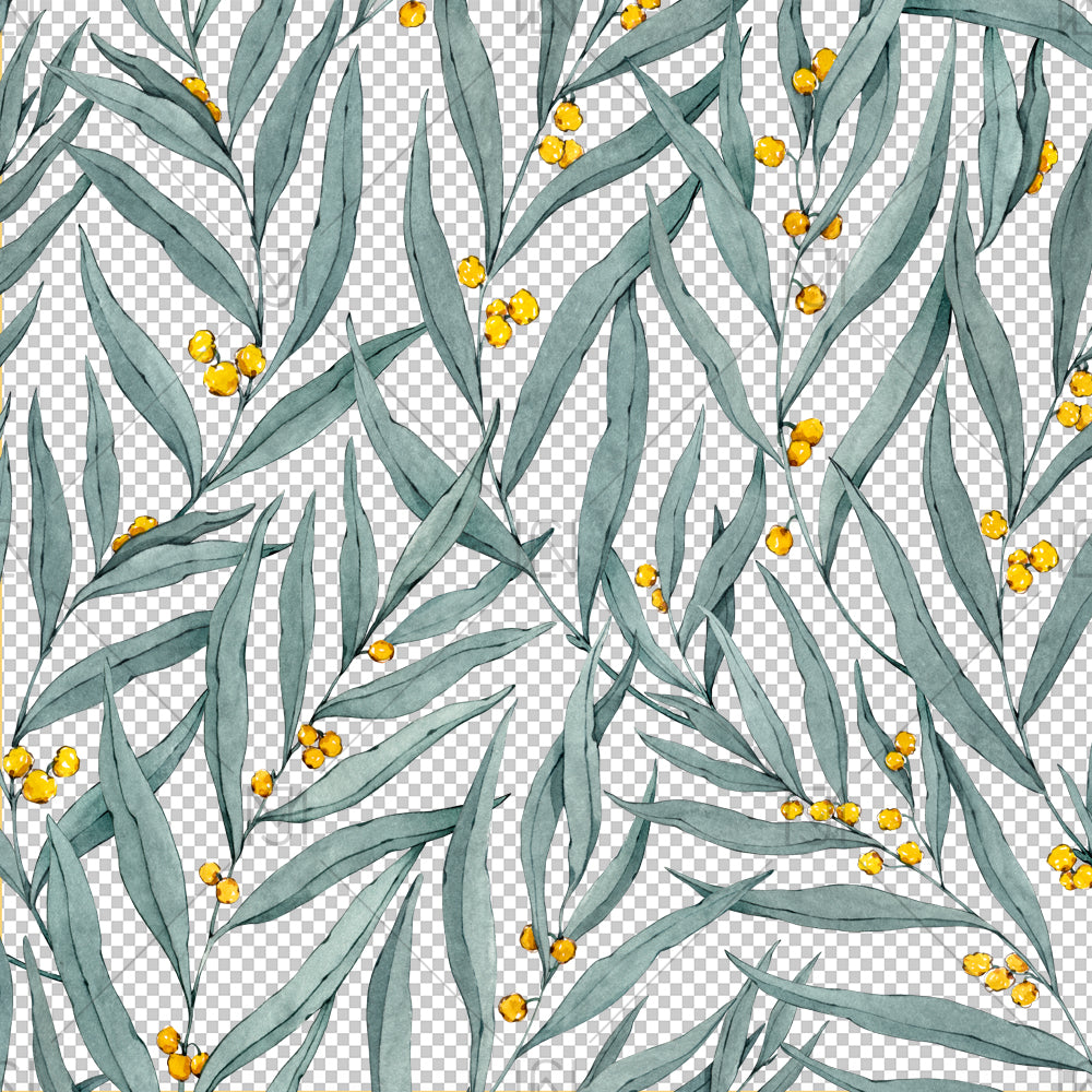 Golden Wattle Leaves Seamless Pattern - 061 – Media Jamshidi