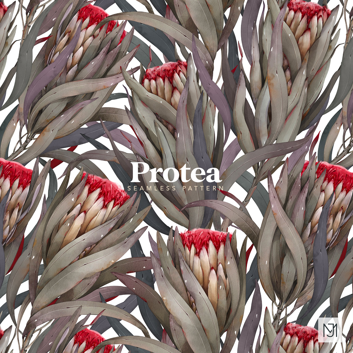 Protea Seamless Pattern - 085 – Media Jamshidi