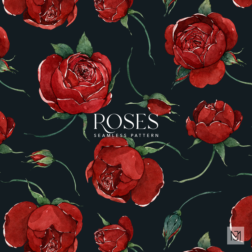 Red Roses Seamless Pattern - 068 – Media Jamshidi